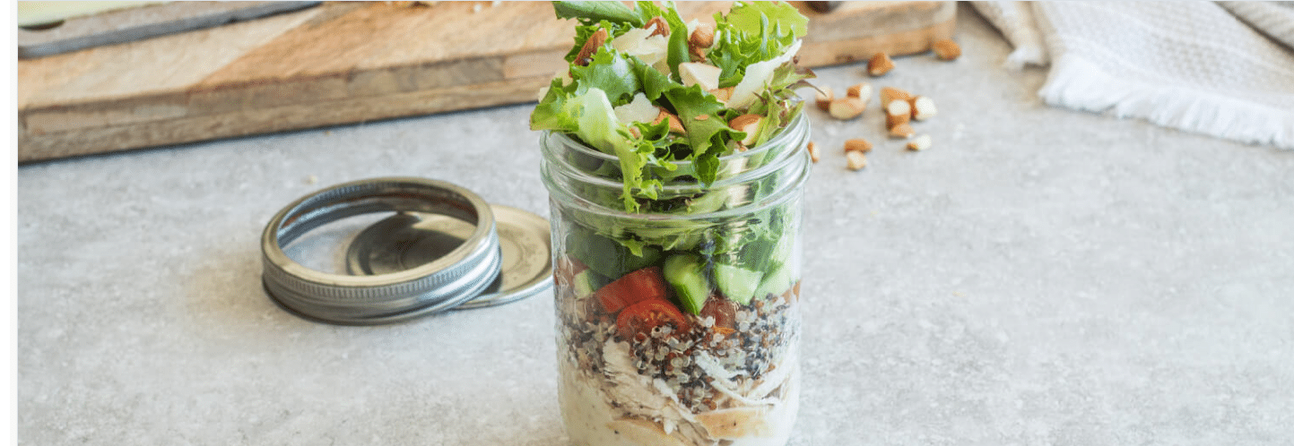 Chicken Caesar Mason Jar Salad - Devine Nutrition